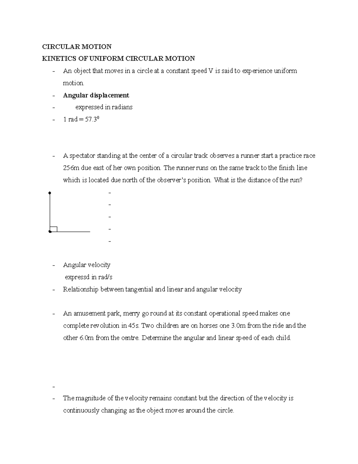 3 Circular motion - Notes - CIRCULAR MOTION KINETICS OF UNIFORM ...