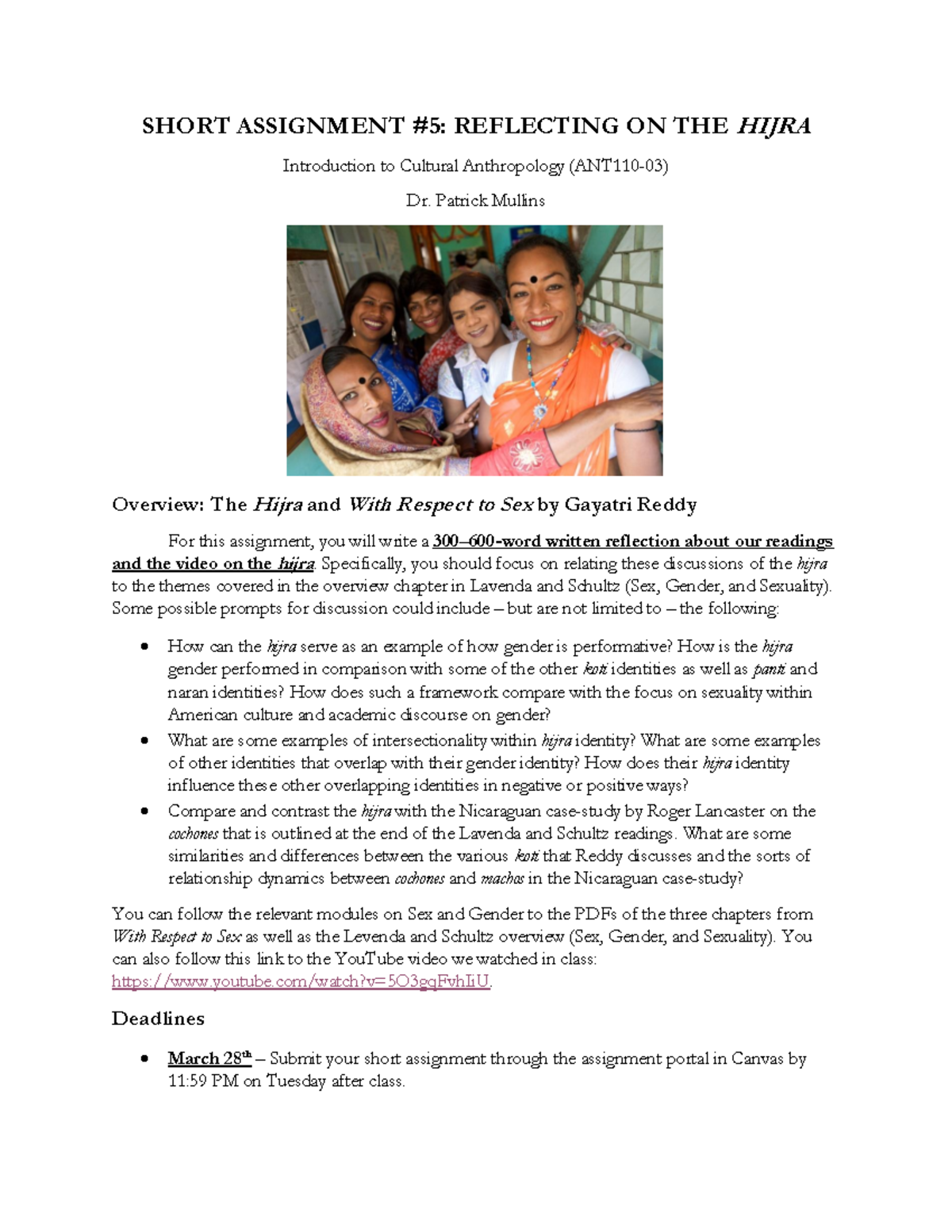 Reflecting on the Hijra - SHORT ASSIGNMENT #5: REFLECTING ON THE HIJRA ...