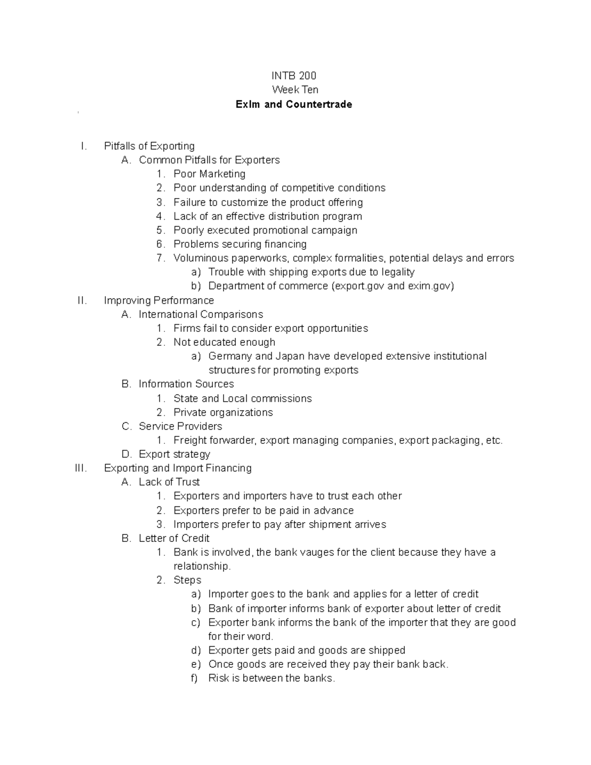 Exlm and Countertrade - INTB 200 Week Ten Exlm and Countertrade I ...