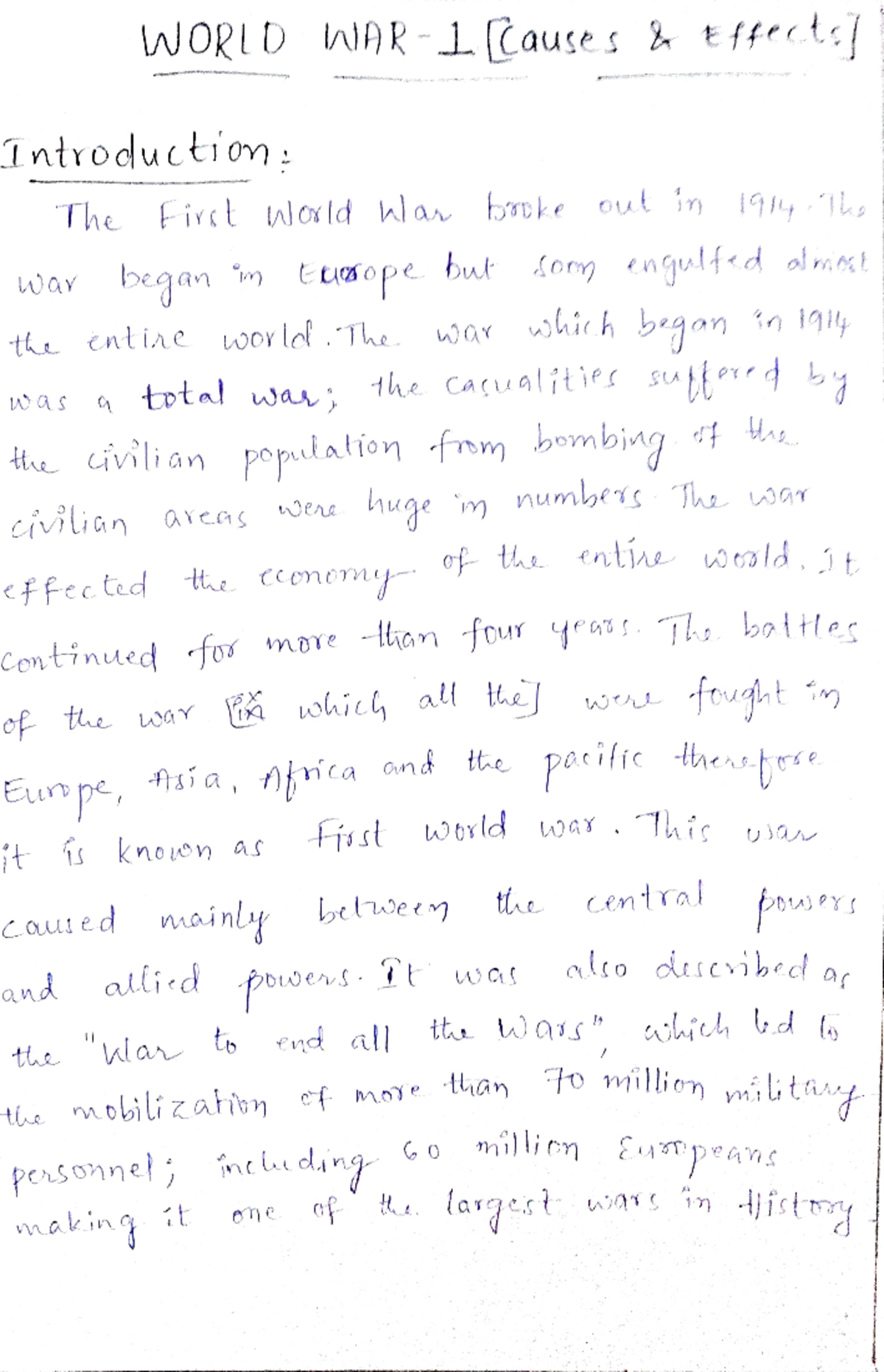 World war 1 pdf - It has a profound notes for students - BA(P ...