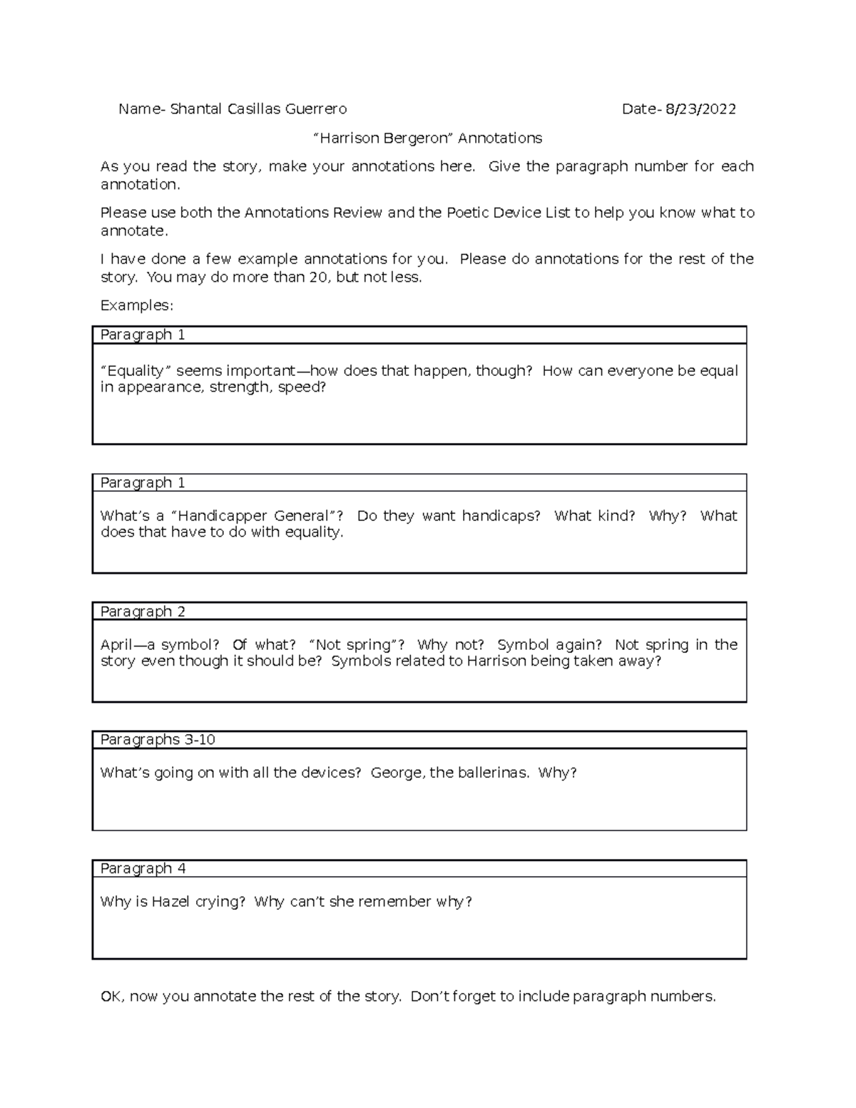 Harrison Bergeron Annotations- scasillasguerrero-p04 - Name- Shantal ...