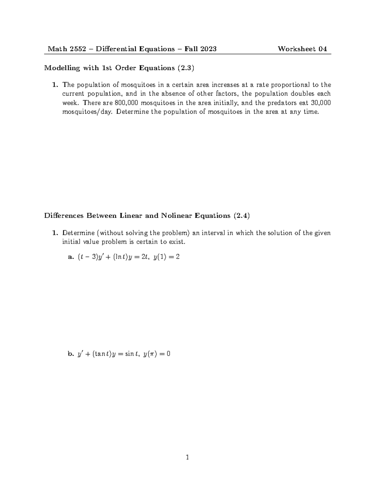WS 4 - Studio worksheet 4 - Math 2552 – Differential Equations – Fall ...