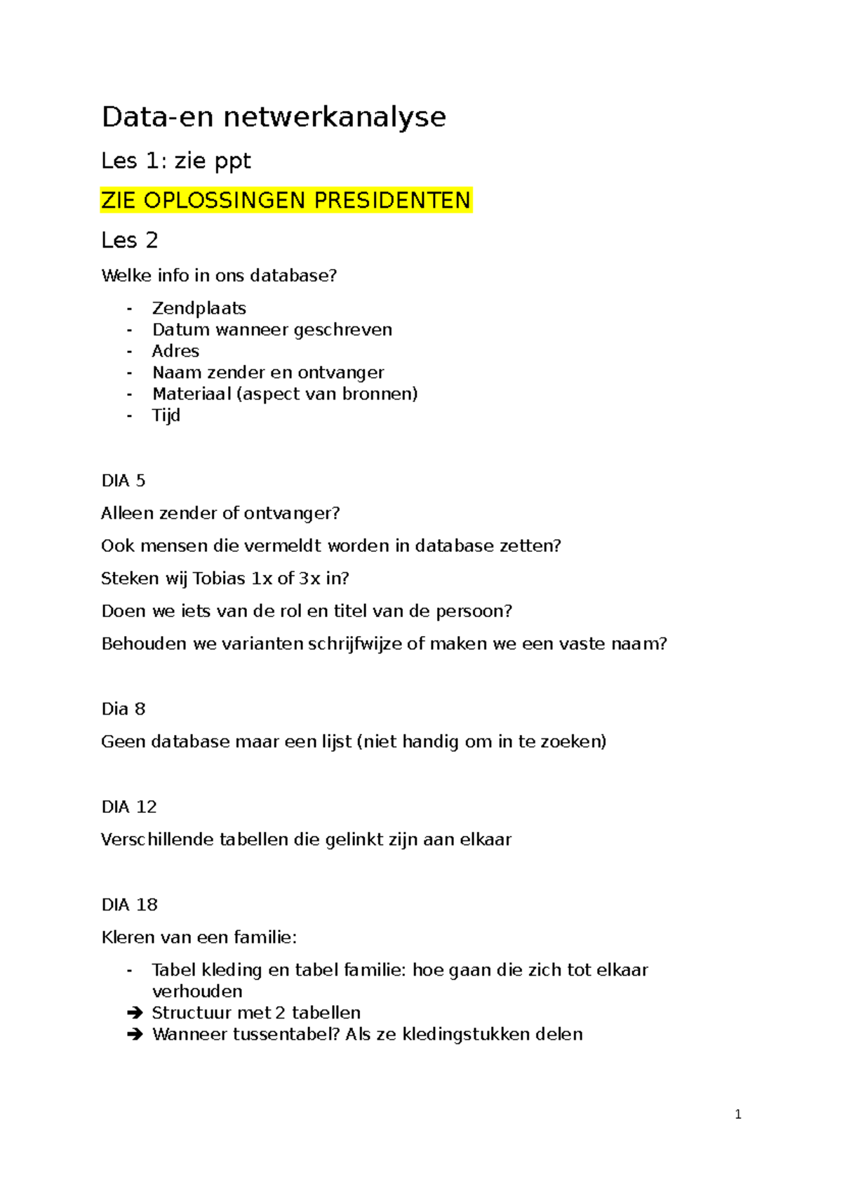 Data-en netwerkanalyse, Mark de Pauw - Data-en netwerkanalyse Les 1 ...