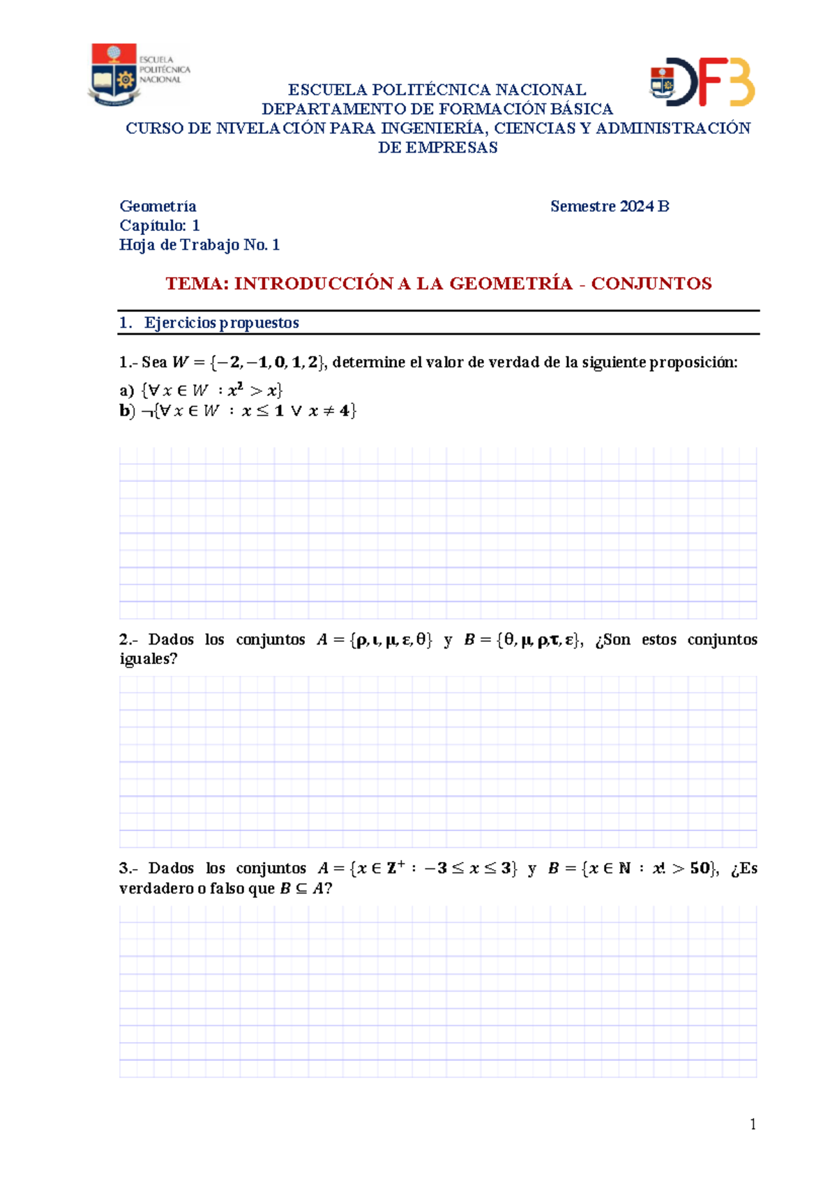 Hoja de Trabajo 01 - EJEMPLO - 1 ESCUELA POLIT.. NACIONAL DEPARTAMENTO DE FORMACI”N B¡SICA CURSO ...