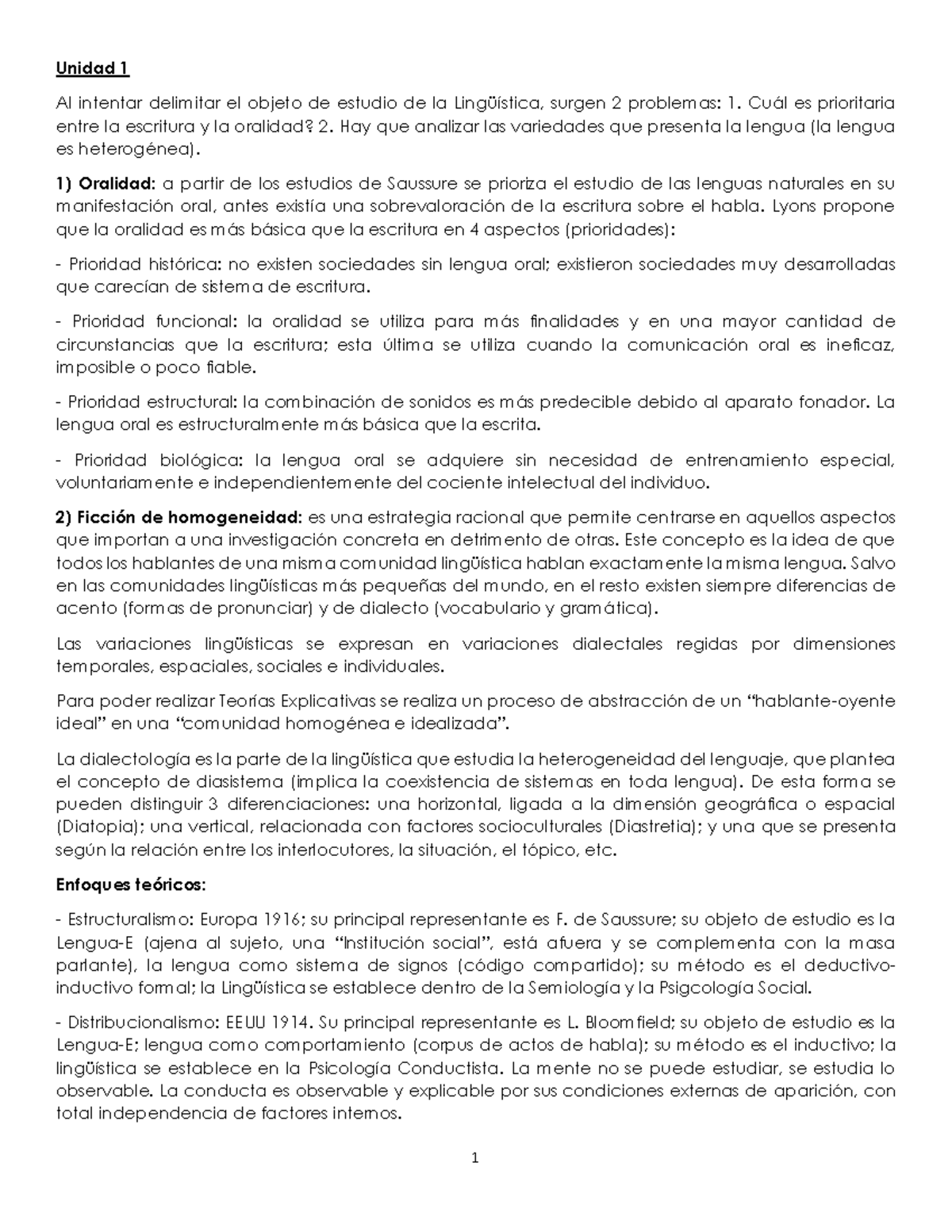 Resumen de IELC - Unidad 1 Al intentar delimitar el objeto de estudio de la Lingüística, surgen ...