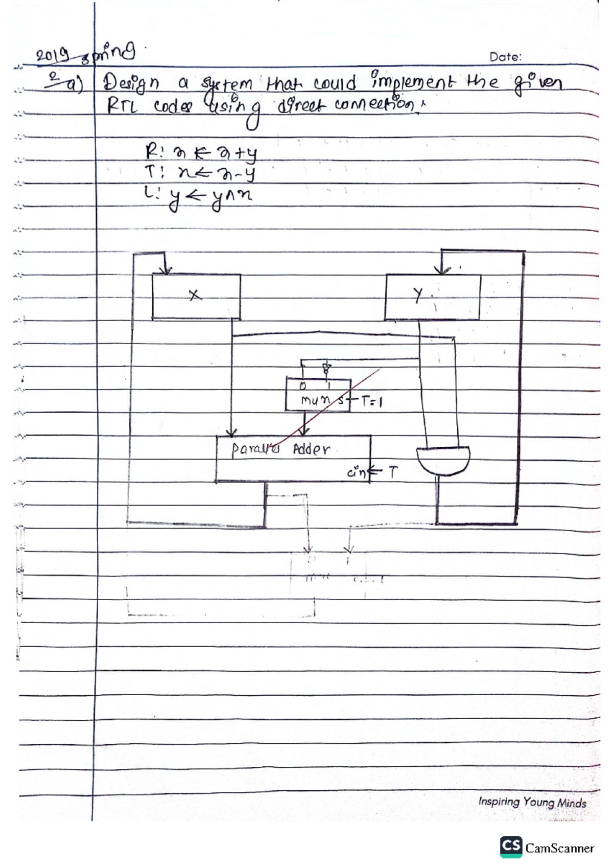 Coa assignment 3 - 2019 spring Date: 2 a) Design a system that could ...