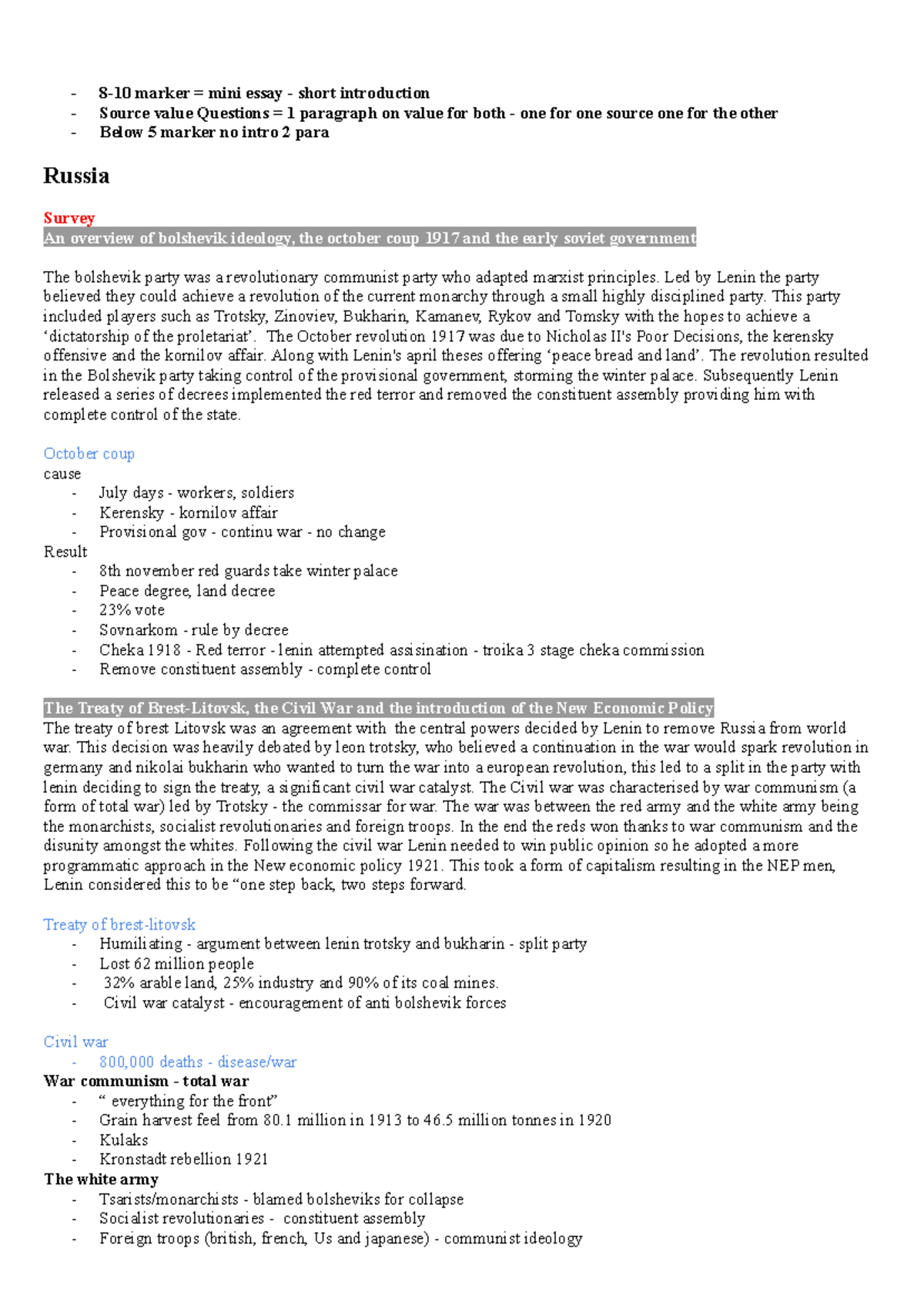 Modern history essay plans - RUSSIA, CORE, INDOCHINA, NUCLEAR AGE - 8 ...