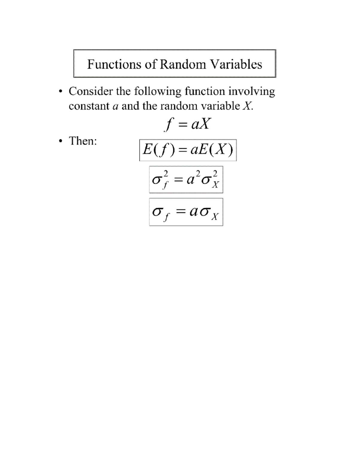 Functions of random variables - COMM 190 - Studocu
