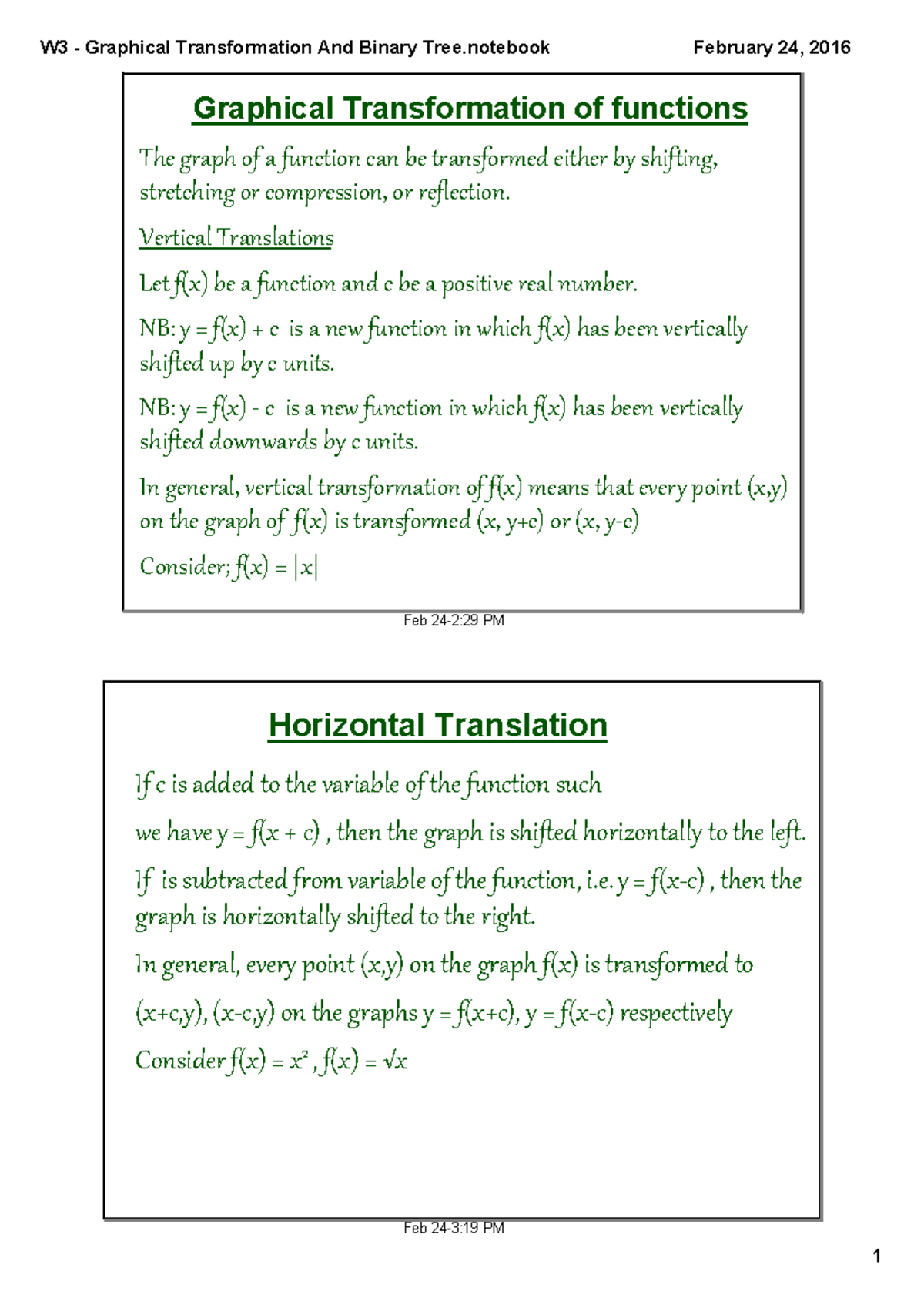 W3 - Graphical Transformation And Binary Tree - Feb 242:29 PM Graphical ...