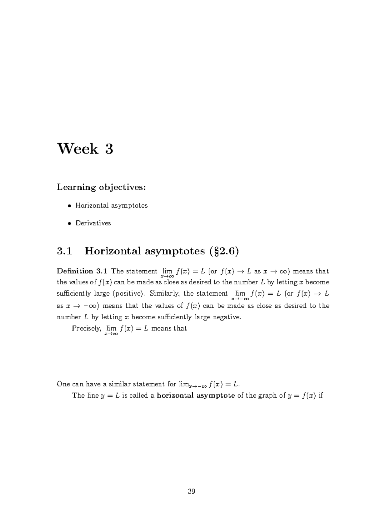Week03Note - WEEK 3 NOTES - Week 3 Learning objectives: Horizontal ...