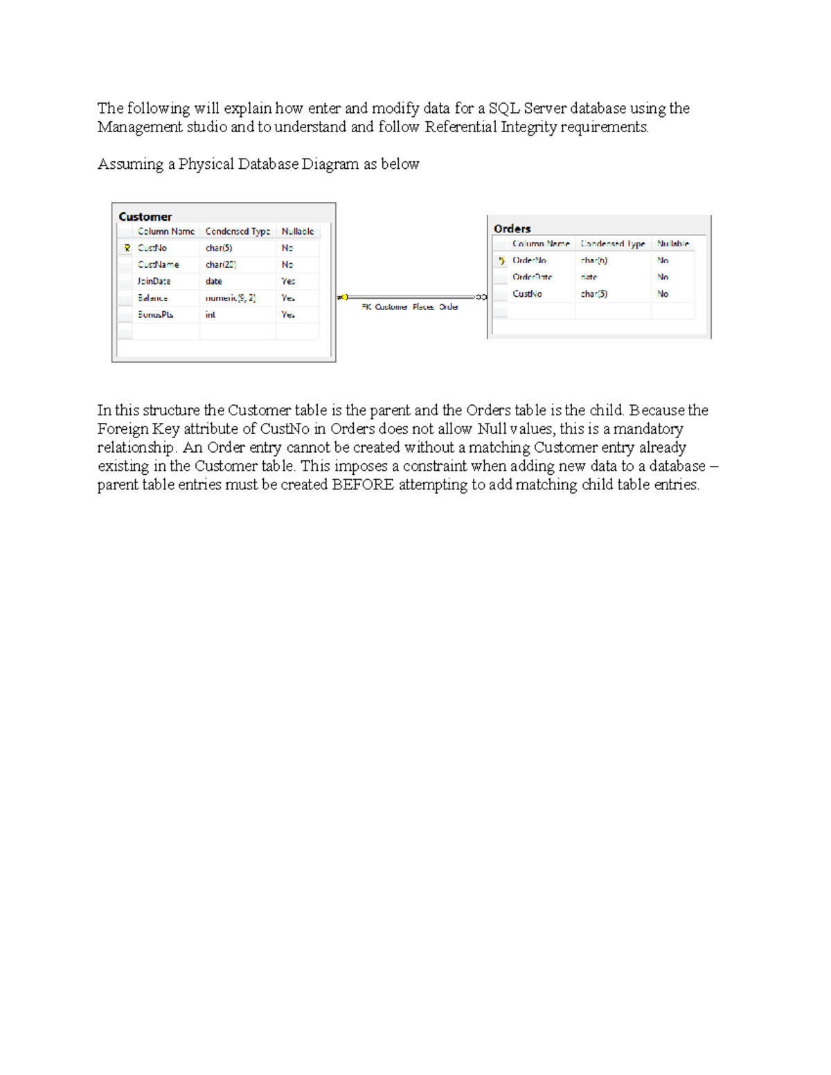 Populate A Database Practice The Following Will Explain How Enter And Modify Data For A Sql