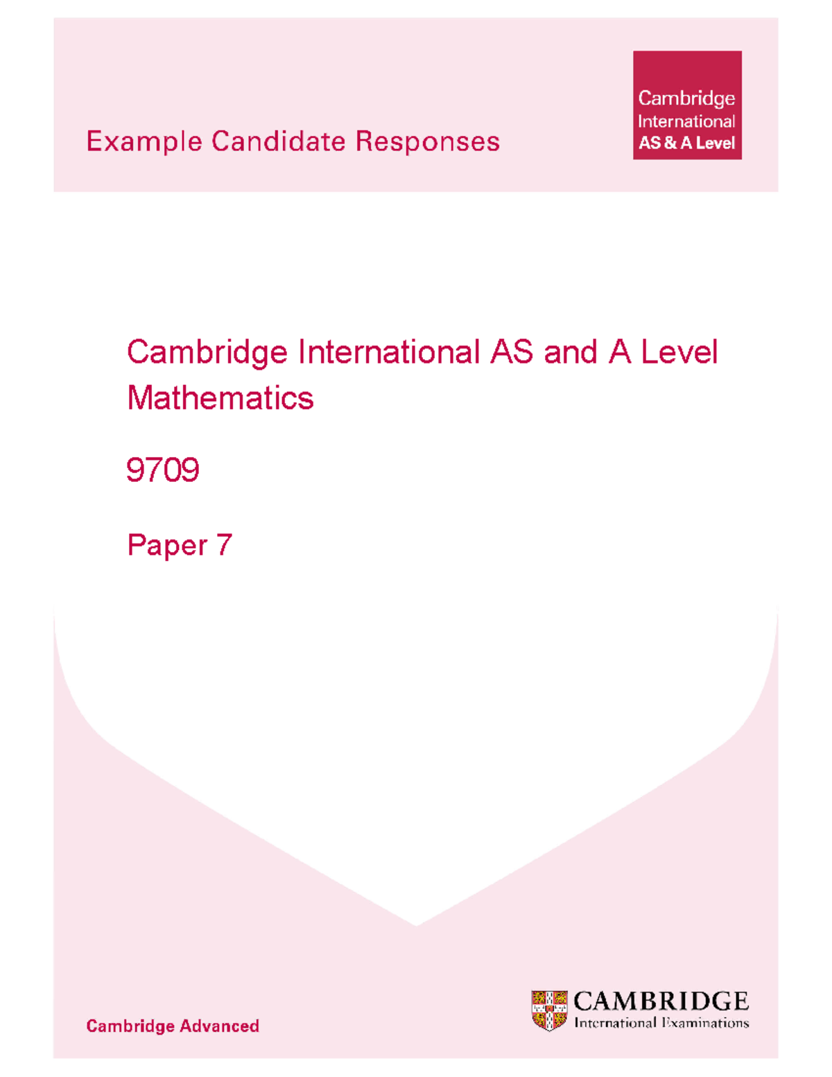 Exam Past Paper of Mathematics 9709 with Candidate Responses ...
