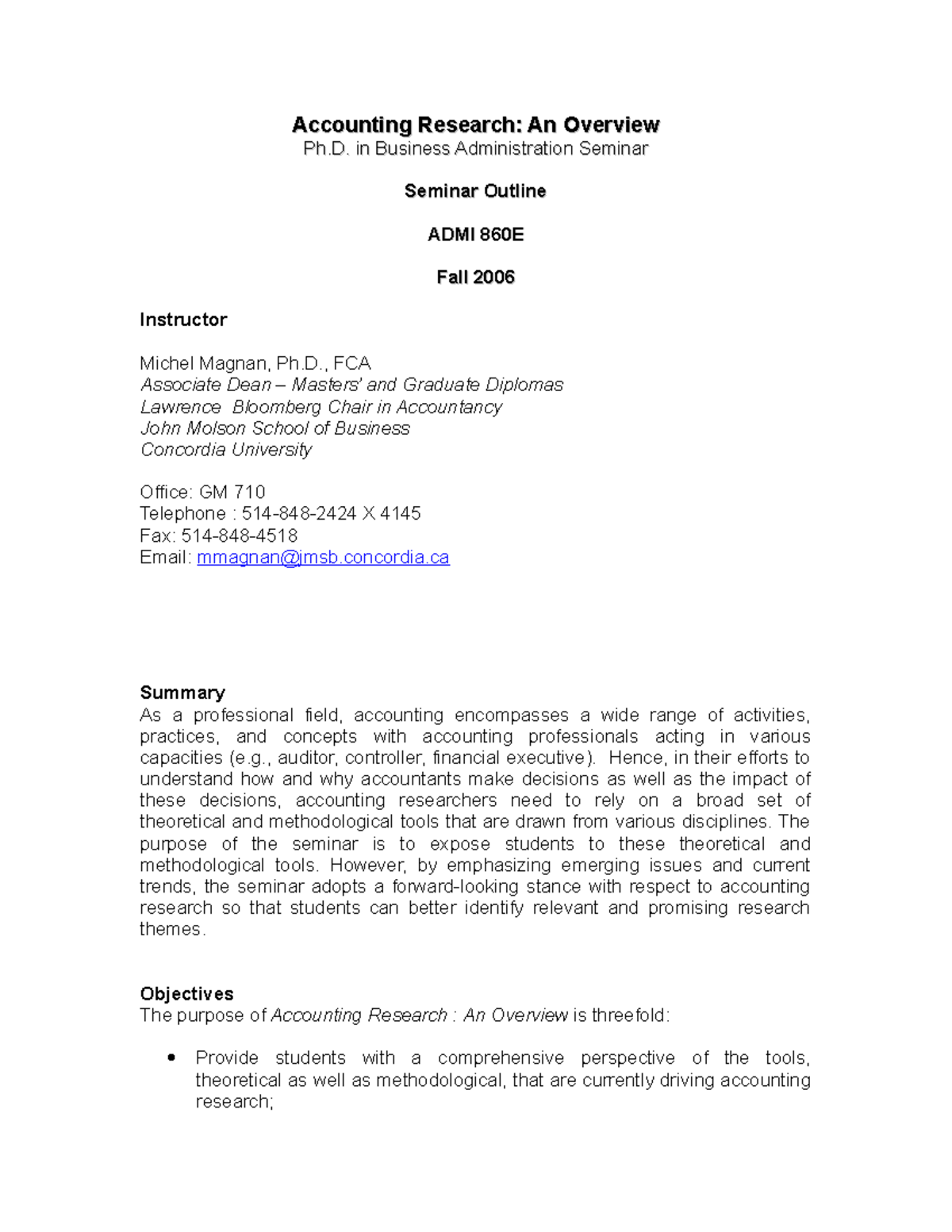 ADMI860E-F06 - Accounting Research: An OverviewAccounting Research: An ...