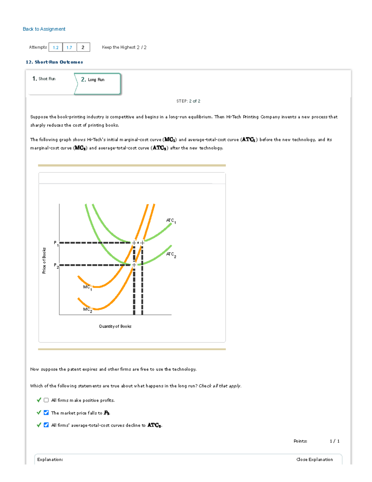 5.12.2 Short-Run Outcomes - Points: 1 / 1 Close Explanation Back to ...