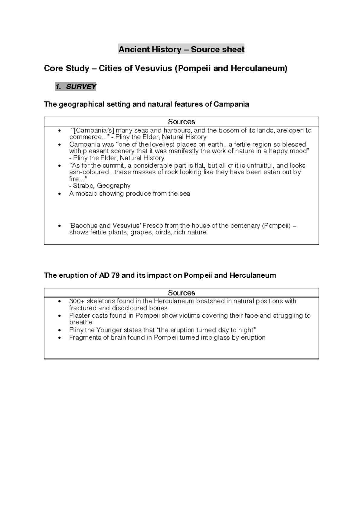 Ancient History - Source sheet - Ancient History – Source sheet Core ...