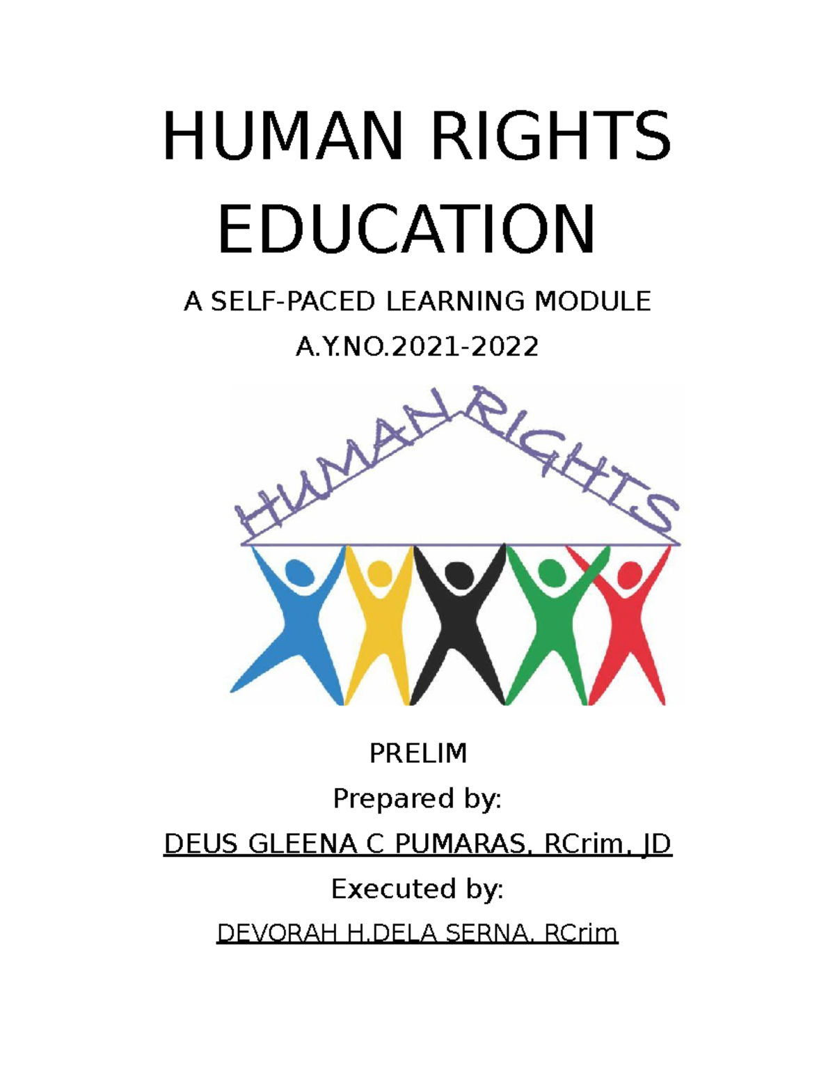 Human Rights Module FOR Printing 1 - HUMAN RIGHTS EDUCATION A SELF ...
