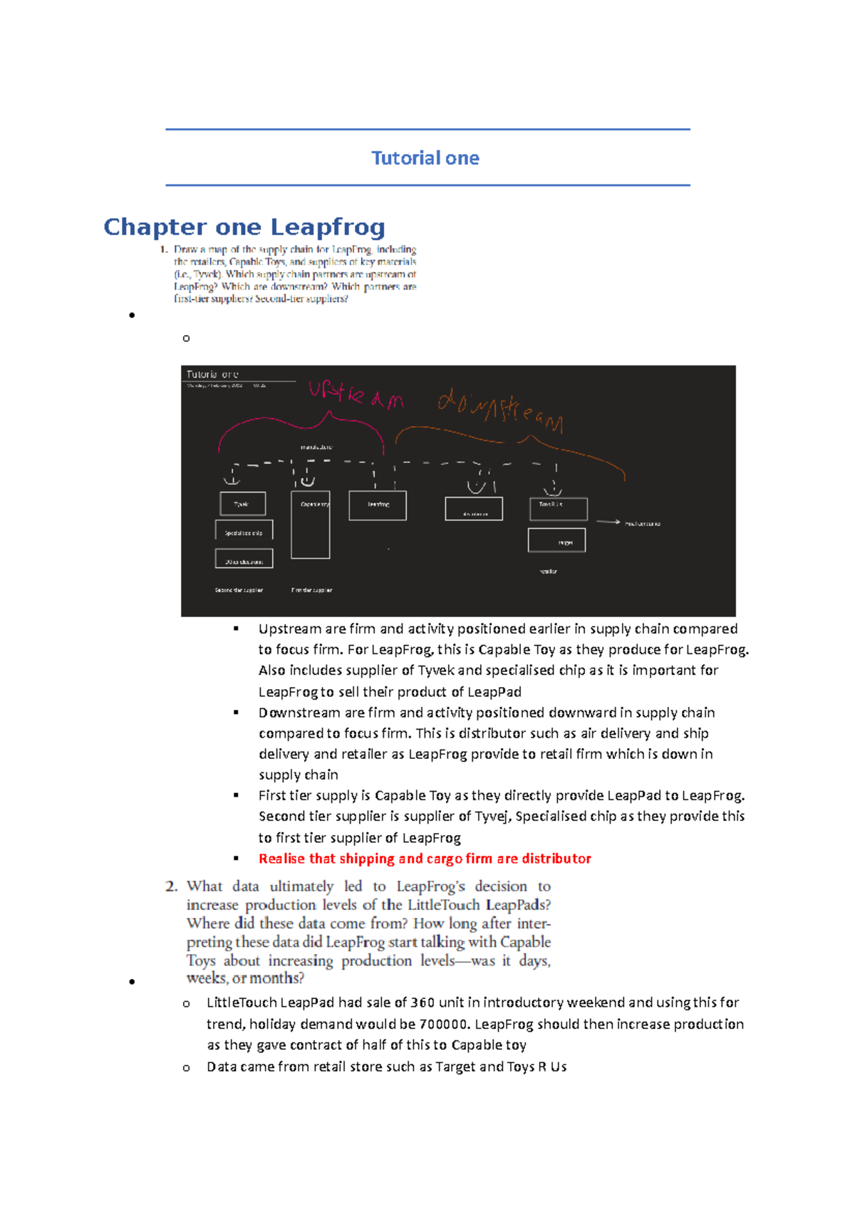 Tutorial one - Tutorial one Chapter one Leapfrog o Upstream are firm ...