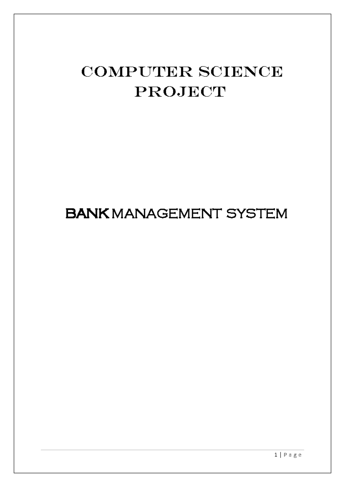Bank management system - Vasudev final copy - COMPUTER SCIENCE PROJECT BANK MANAGEMENT SYSTEM ...