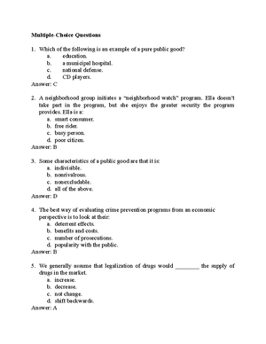 Market Structure Question and Answer MCQ - Market Structure 1. A ...