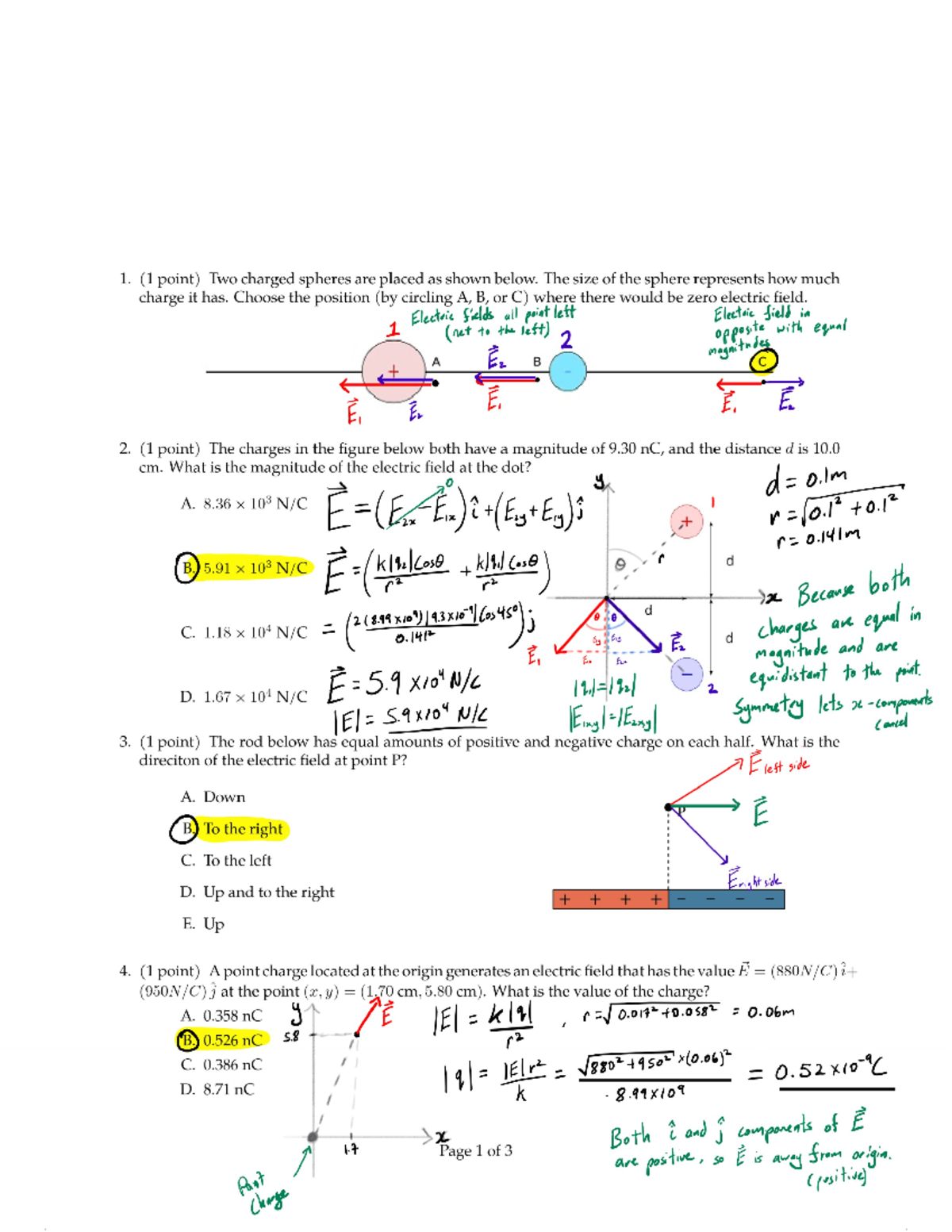 The Electric field | - PHY1020U - Studocu