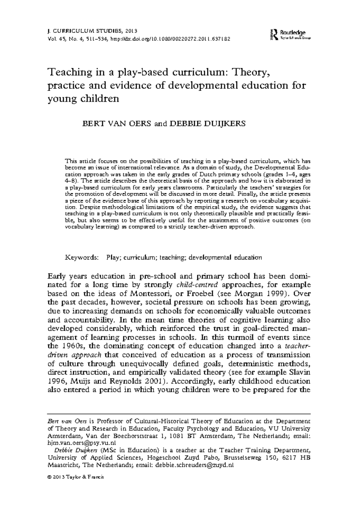 PLAY Based Curriculum 0c5bbfe3d8ffe638cba963cd6189ebd5 - Teaching in a ...