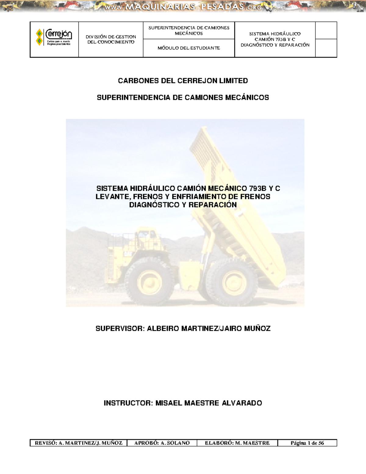 Manual sistema hidraulico camion 793b 793c caterpillar - DIVISIÓN DE ...