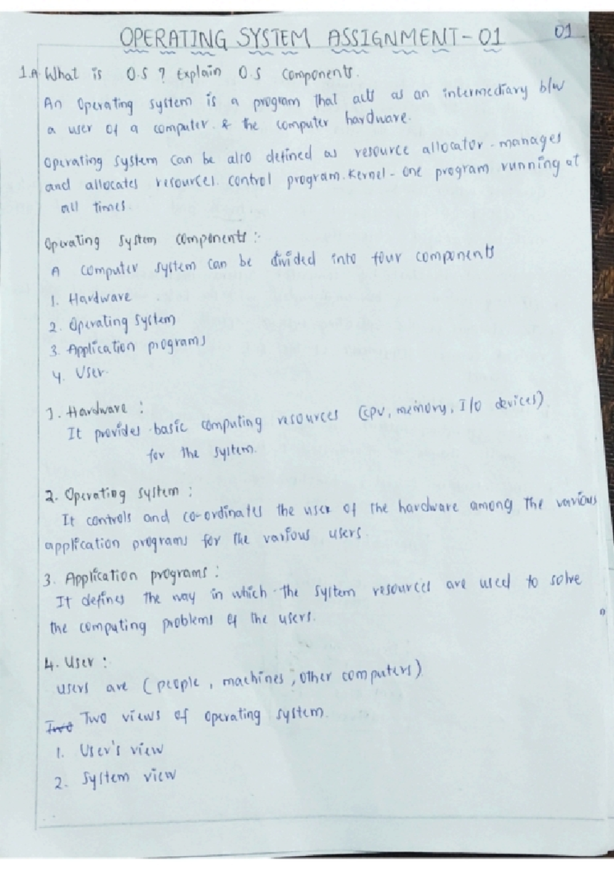 OS Assignment-1 - Computer science - Studocu