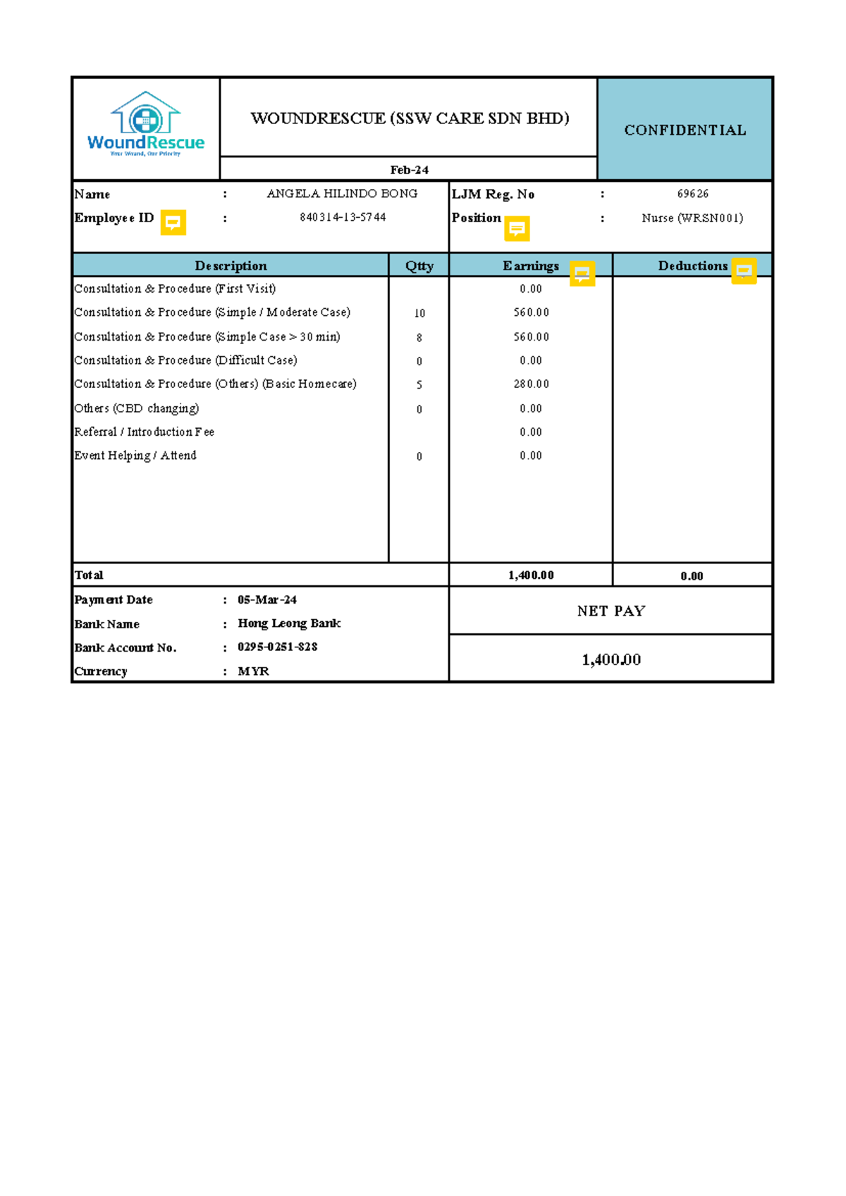 Payment Voucher Sample - Name : LJM Reg. No : 69626 Employee ID ...