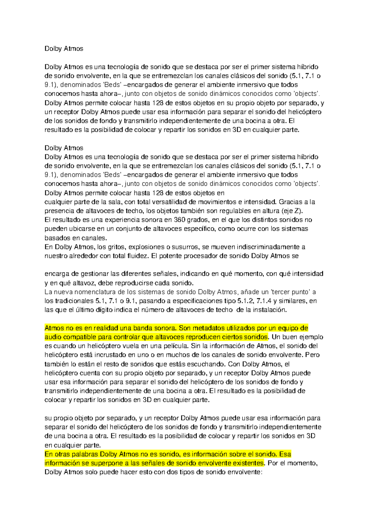 Dolby Atmos - Dolby Atmos Dolby Atmos es una tecnología de sonido que ...