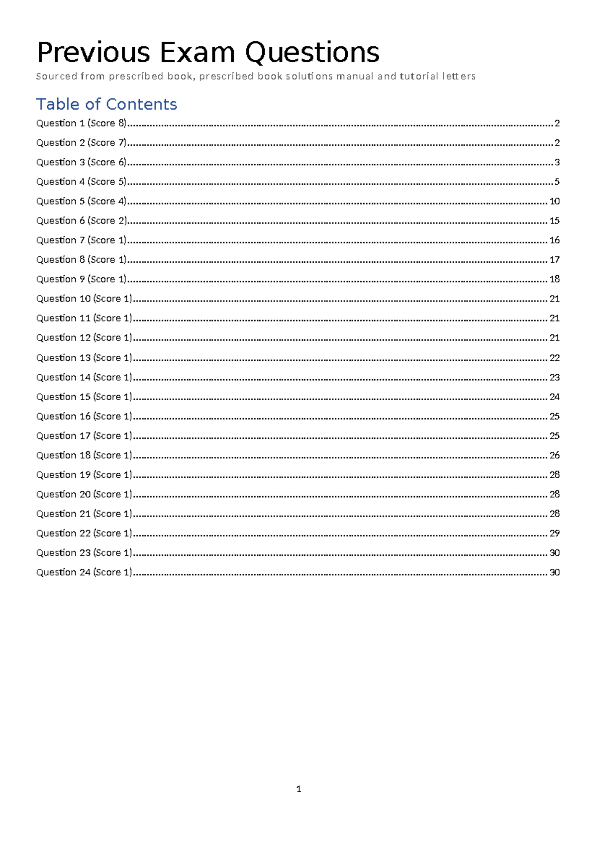 INF3705 Previous Exam Questions - Previous Exam Questions Sourced from ...