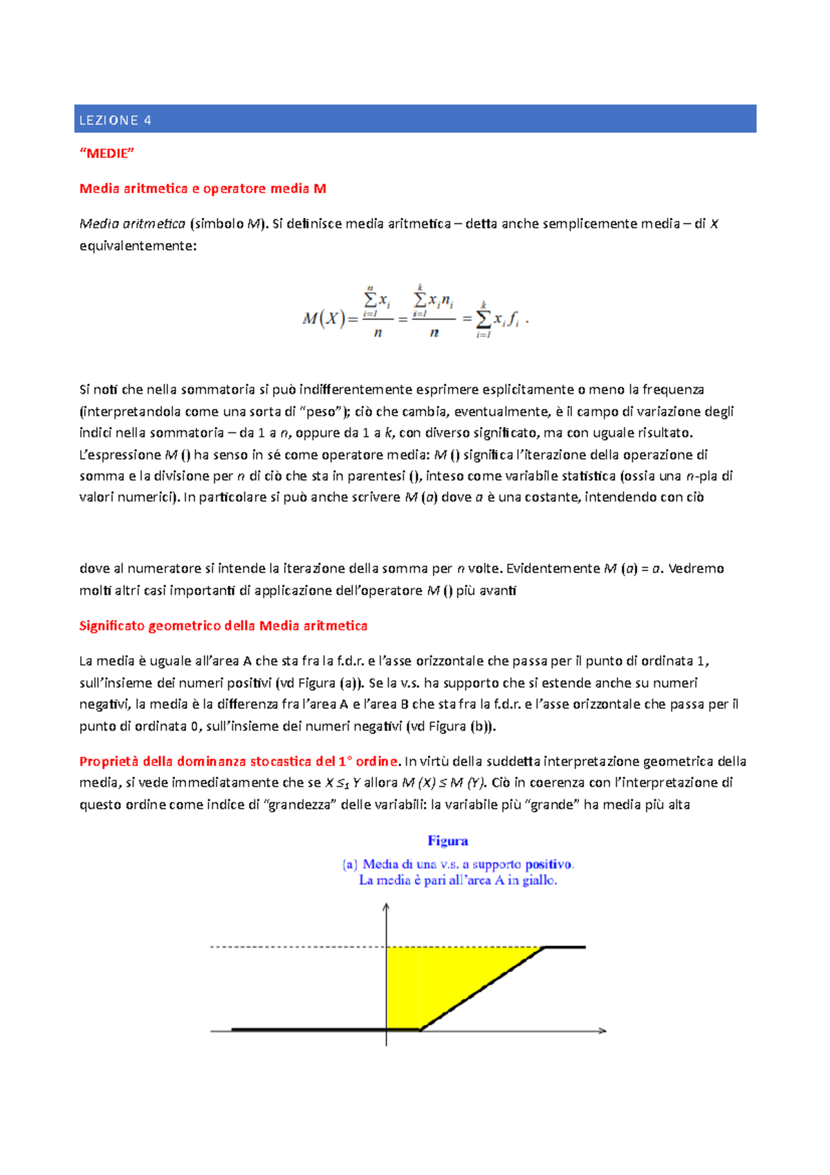 Calcolo delle medie - LEZIONE 4 “MEDIE” Media aritmetica e operatore ...