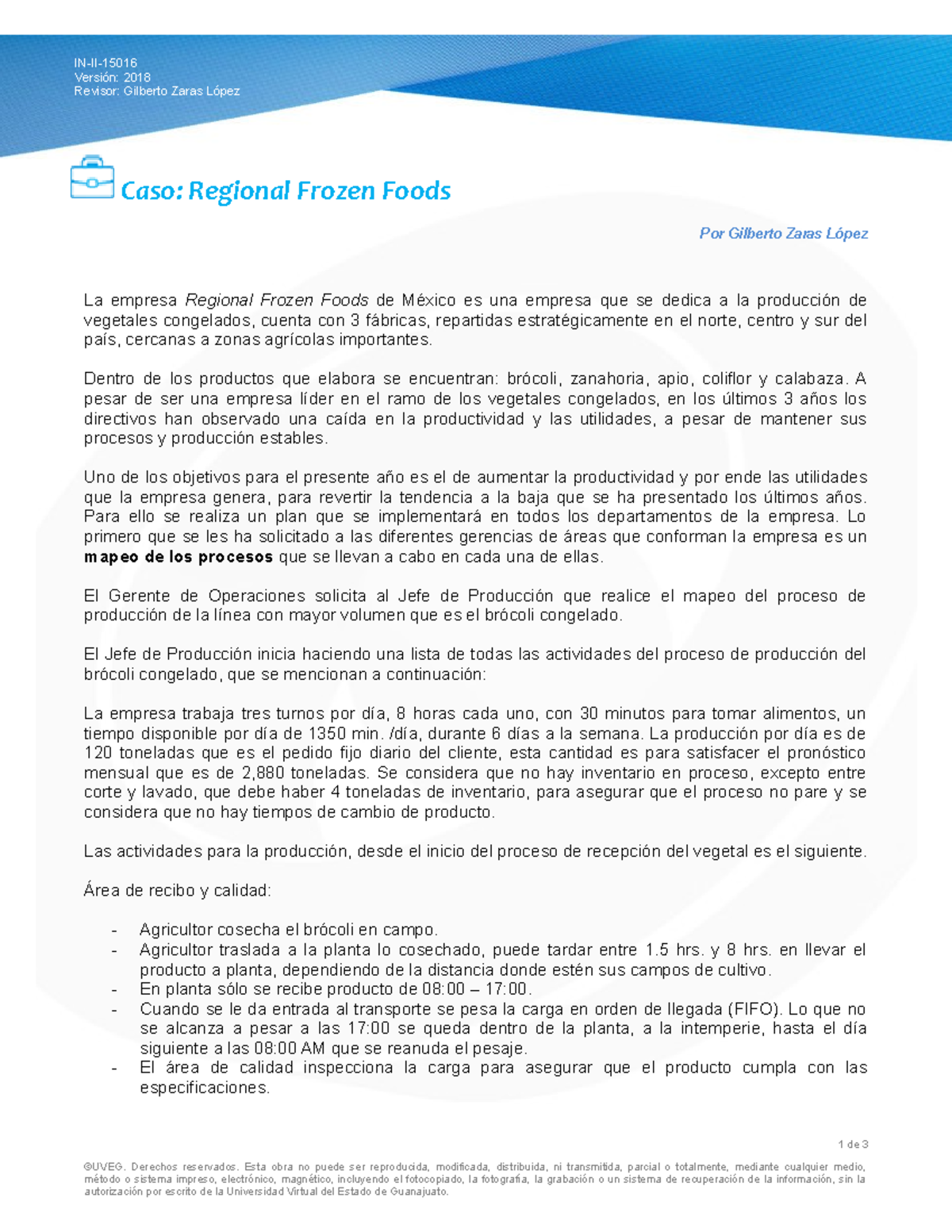 EA4 Caso - caso sayel - IN-II- Versión: 2018 Revisor: Gilberto Zaras ...