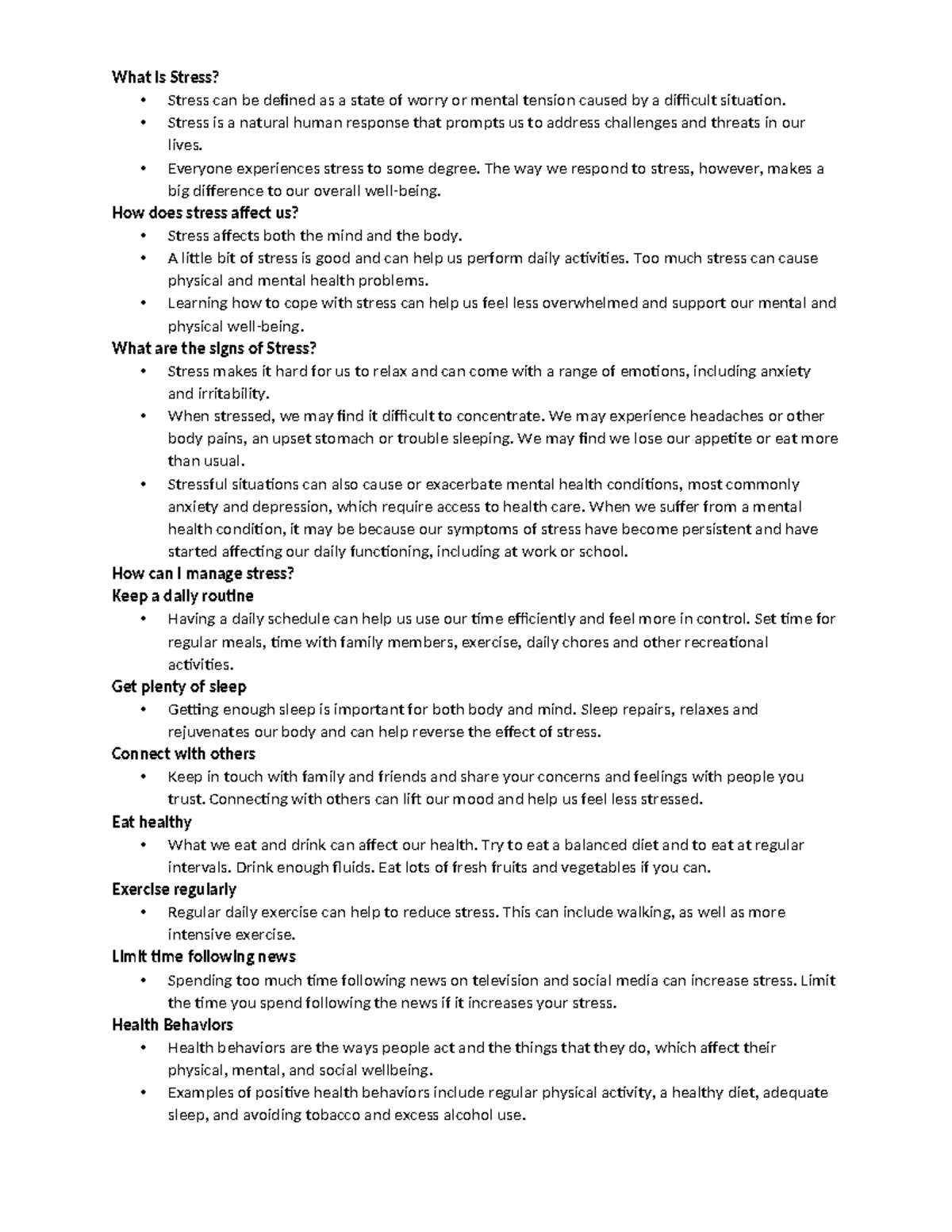 Philippine health - What is Stress? - Stress can be defined as a state ...