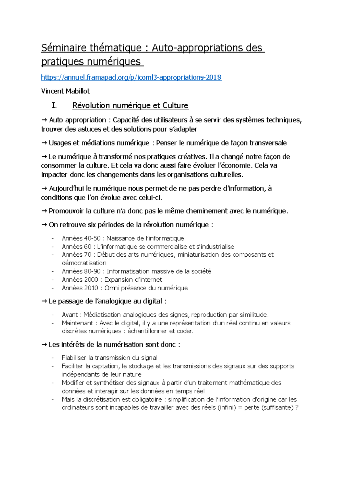 Appropriations des pratiques numériques - Séminaire thématique : Auto ...