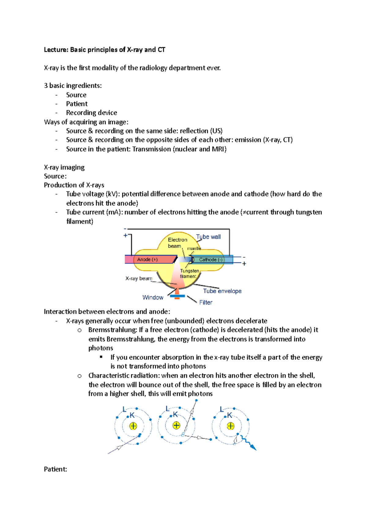Lecture: Basic principles of X-ray and CT - 3 basic ingredients ...