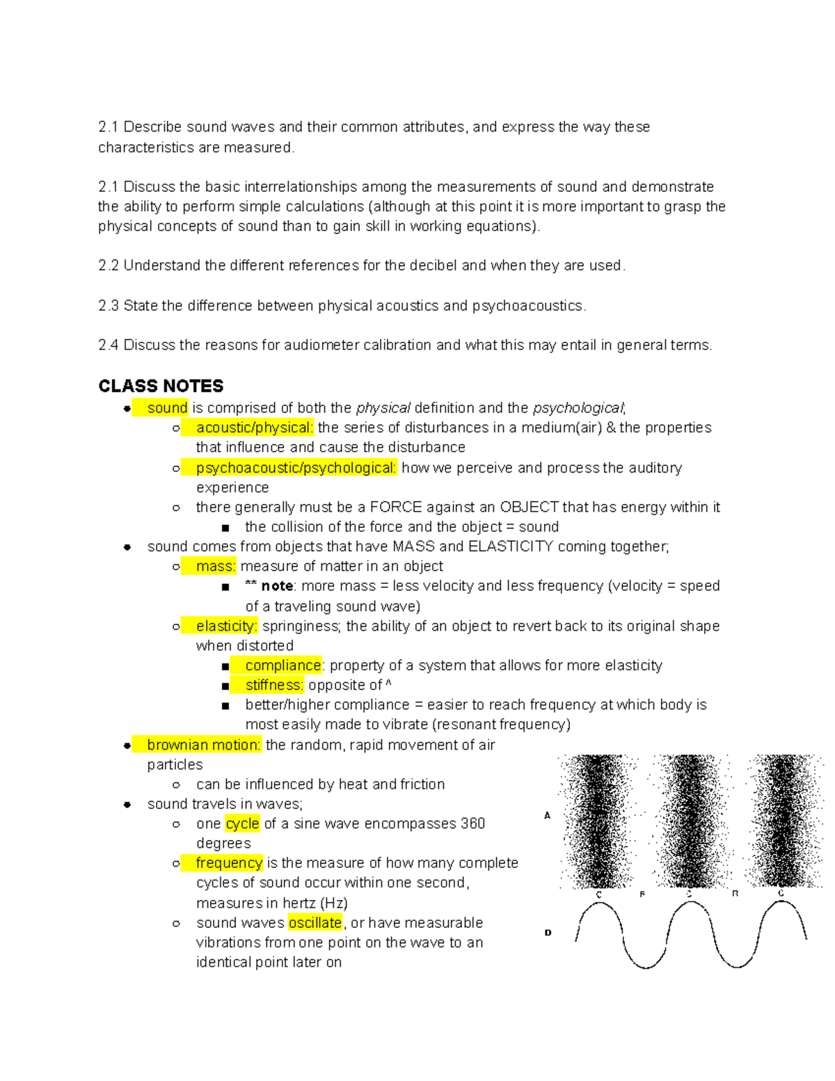 Audiology 8 31 22 - Chapter 2 - Sound physics - 2 Describe sound waves ...