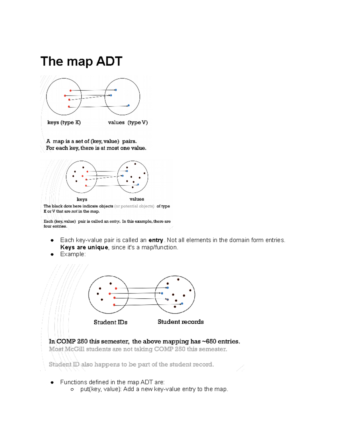 The map ADT - dr. jain - The map ADT Each key-value pair is called an entry. Not all elements in ...
