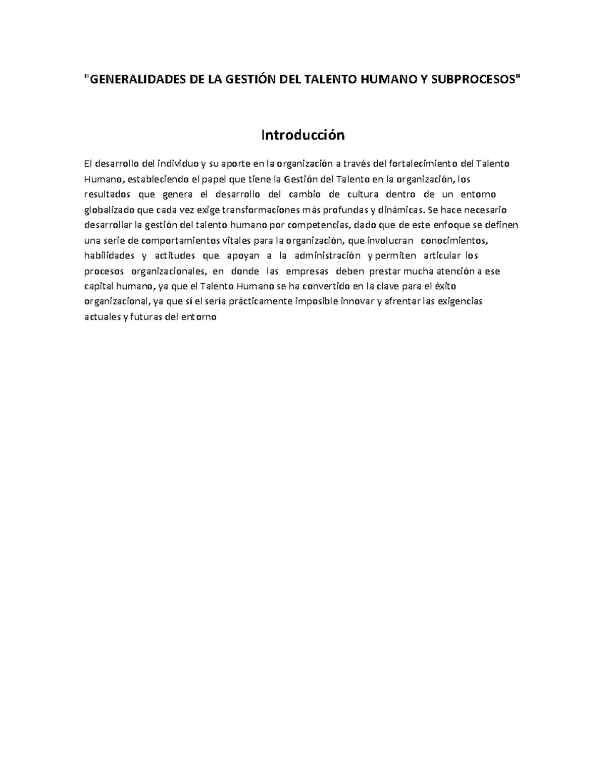 Evidencia 1-12 - Taller generalidades de la gestión de talento humano y sus subprocesos ...