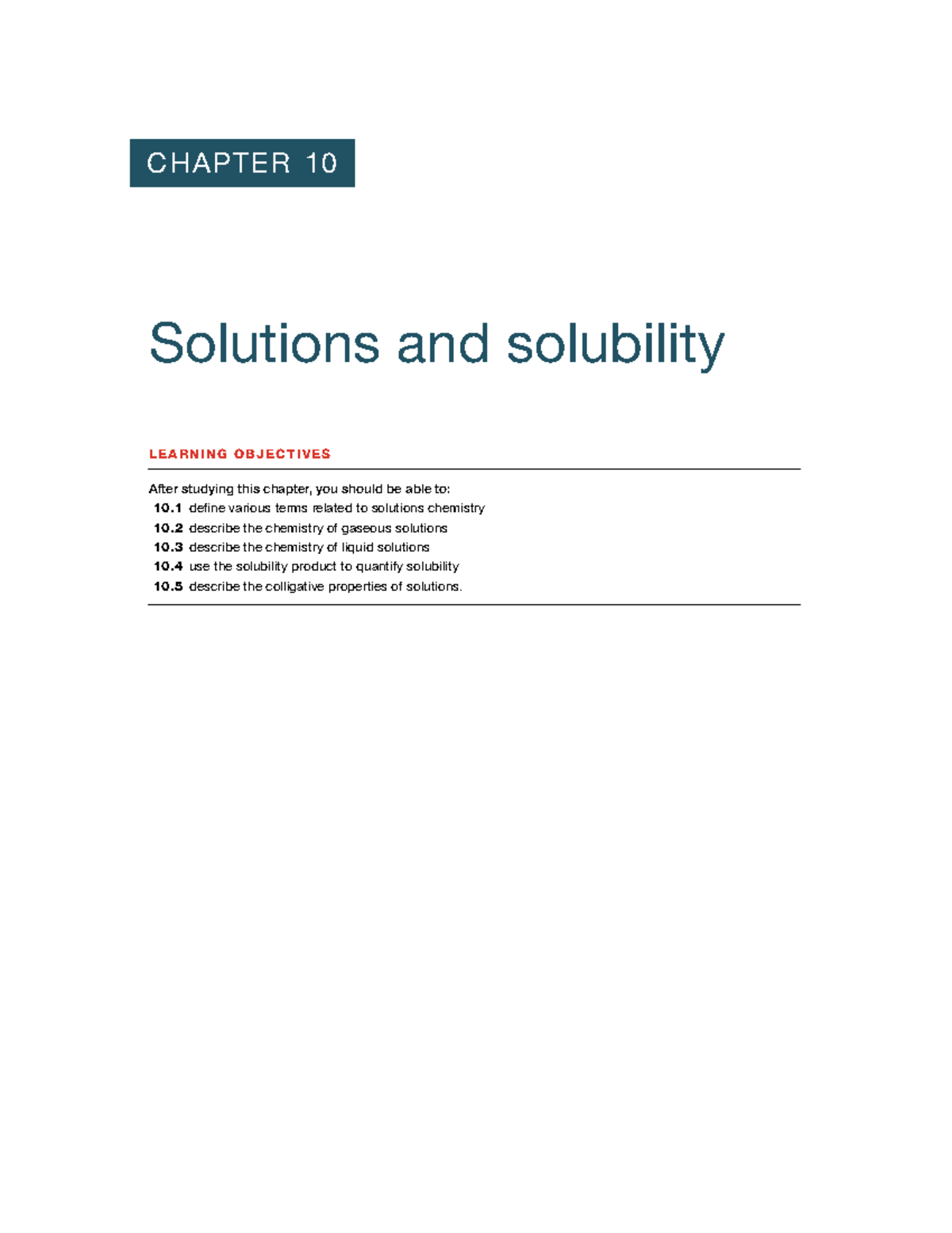 Chapter 10 - PRACTICE MATERIALS - CHAPTER 10 Solutions and solubility ...