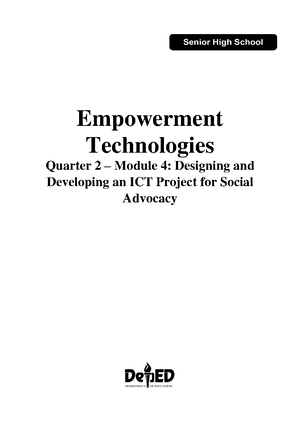 Etech module q2 w2 - Empowerment Technologies Quarter 2 – Module 2: Planning and Conceptualizing ...