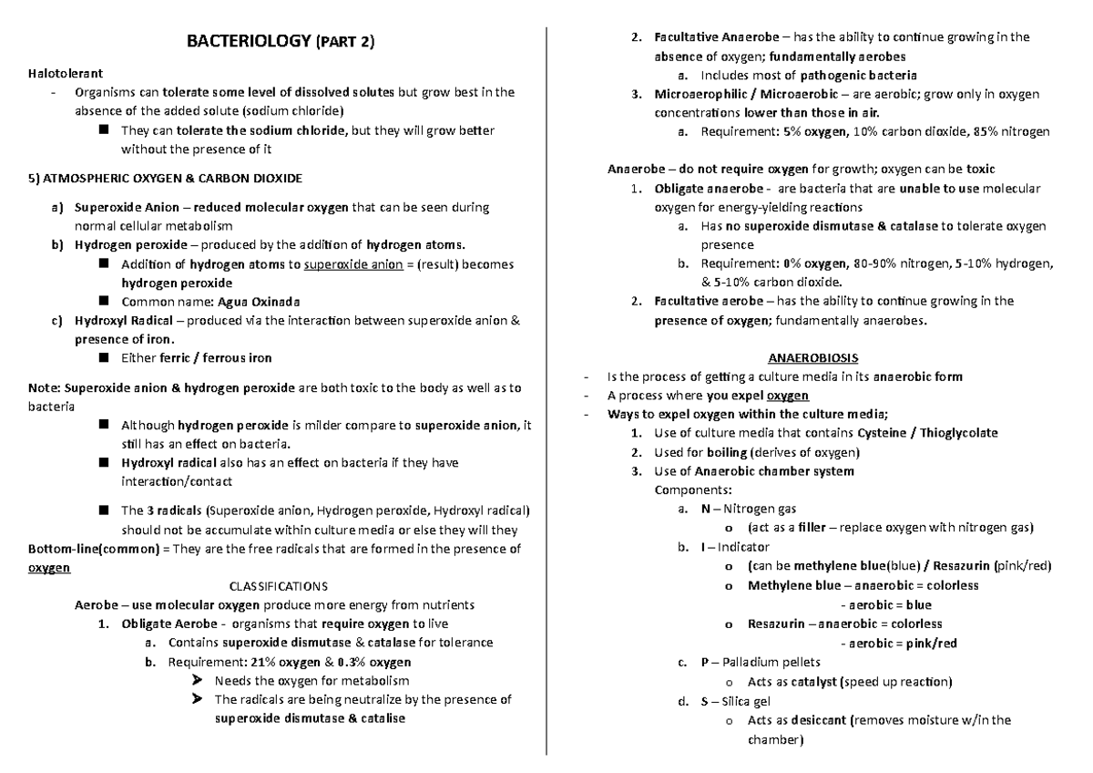 Bacteriology - bbbbbbb - BACTERIOLOGY (PART 2) Halotolerant - Organisms ...