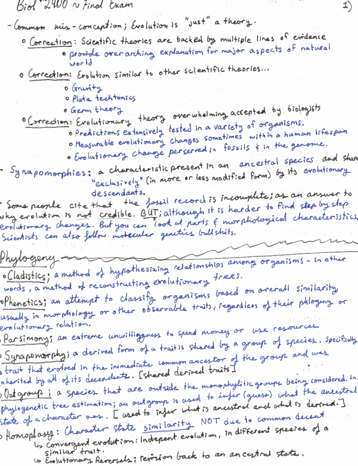 Biol 2400 Scanned handwritten notes - BIOL 2400 - Studocu