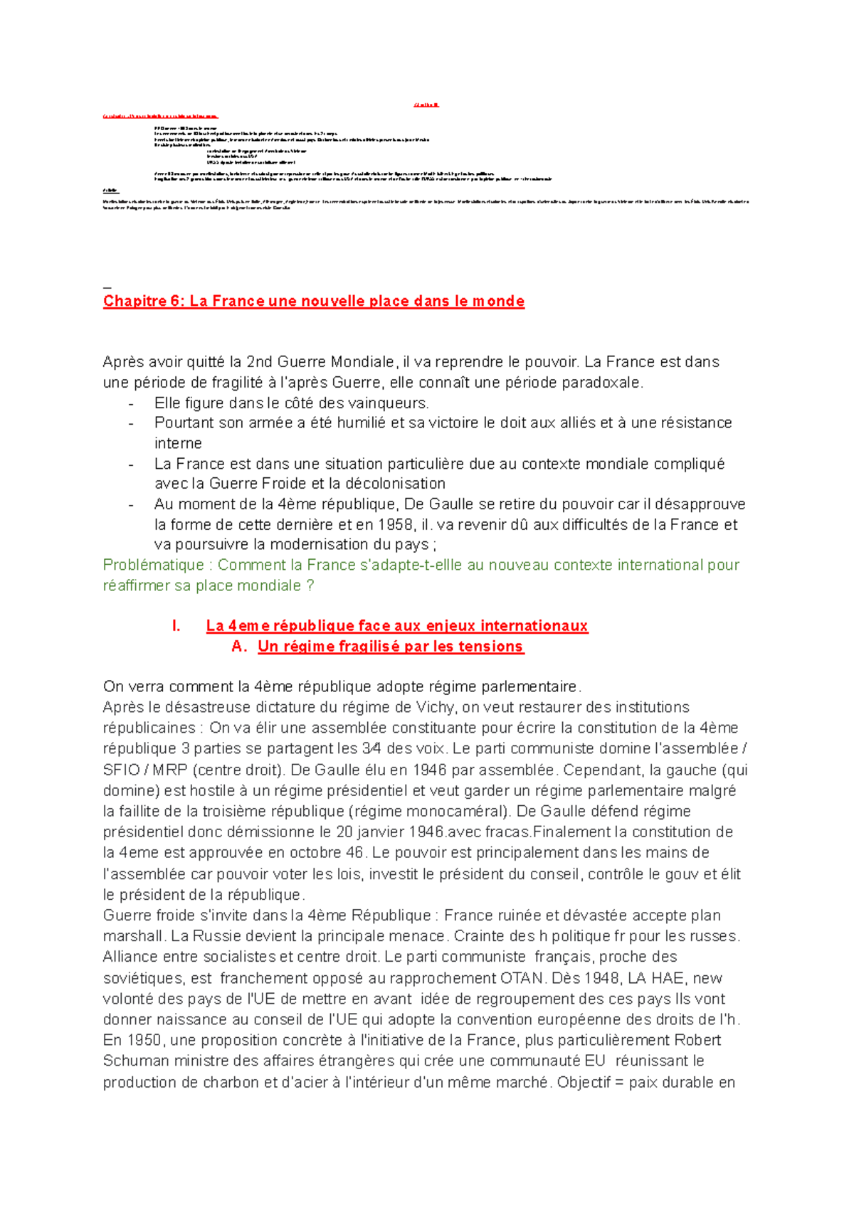 Histoire La France dans le monde - Chapitre 10 Conclusion : Une ...