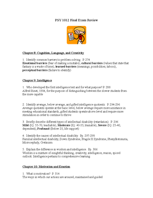 PSY 1012 Midterm Review - Coon 2022 - PSY 1012 Midterm Review Chapter 1: The Foundations of ...