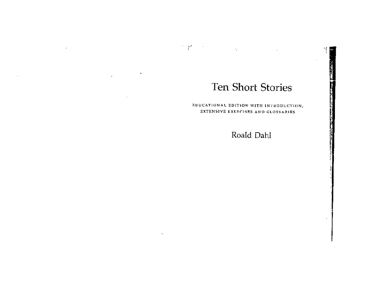 Roald Dahl - Ten Short Stories (Penguin Student Editions)-Penguin ...