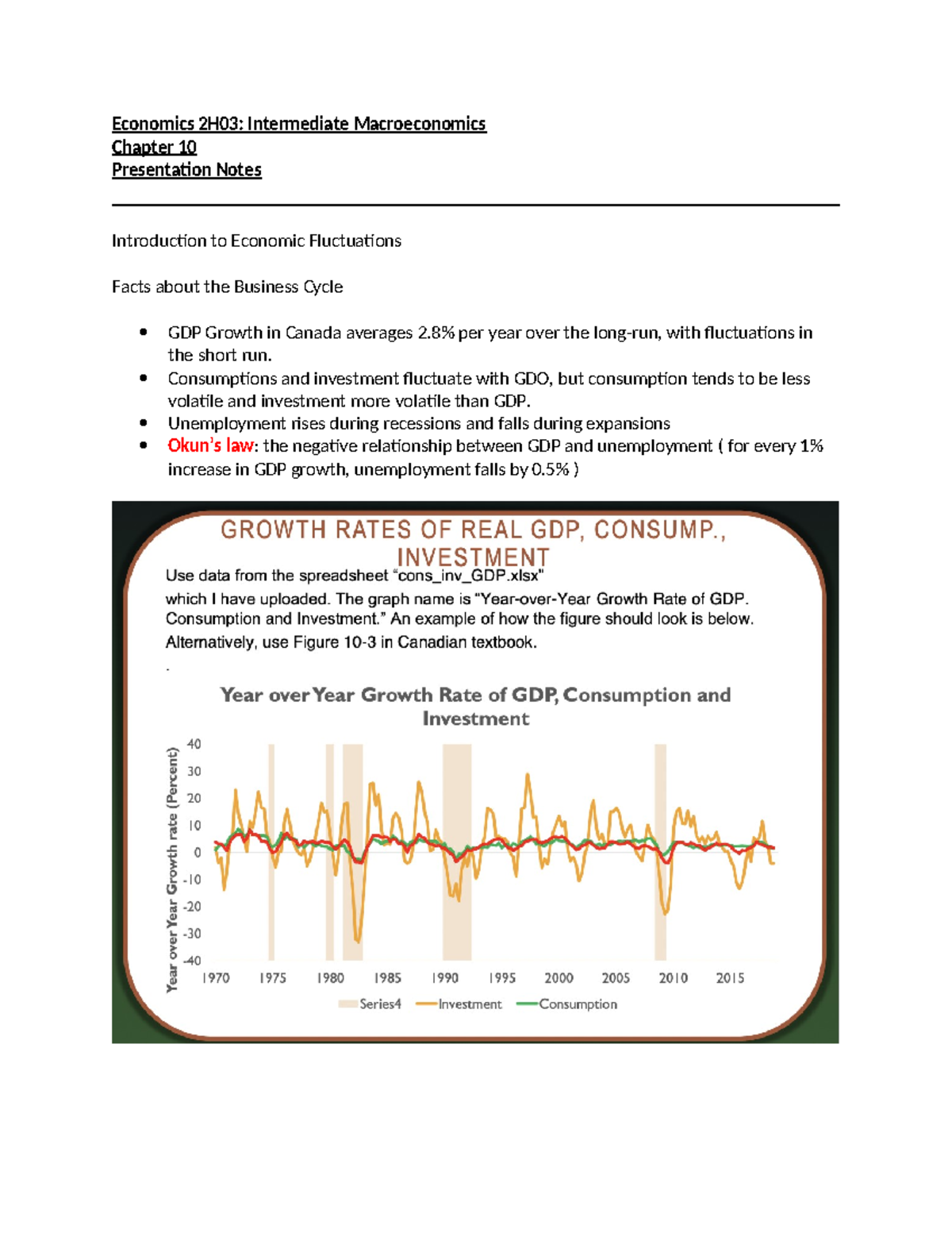 Chapter 10 2H03 - Economics 2H03: Intermediate Macroeconomics Chapter ...