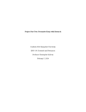 ENG 190 Project Draft One - Project Part One: Collection of Sources ...