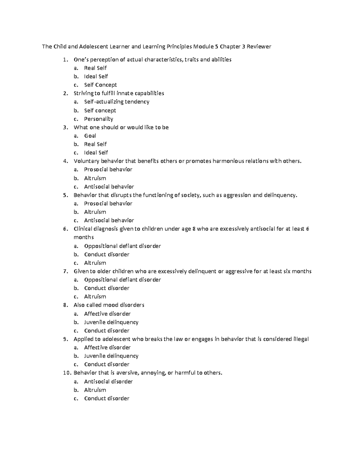 The Child and Adolescent Learner and Learning Principles Module 5 ...