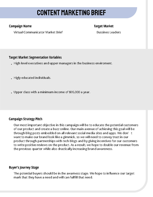 D176 Task 1-Content Marketing Brief - Staying Connected Has Never Been ...