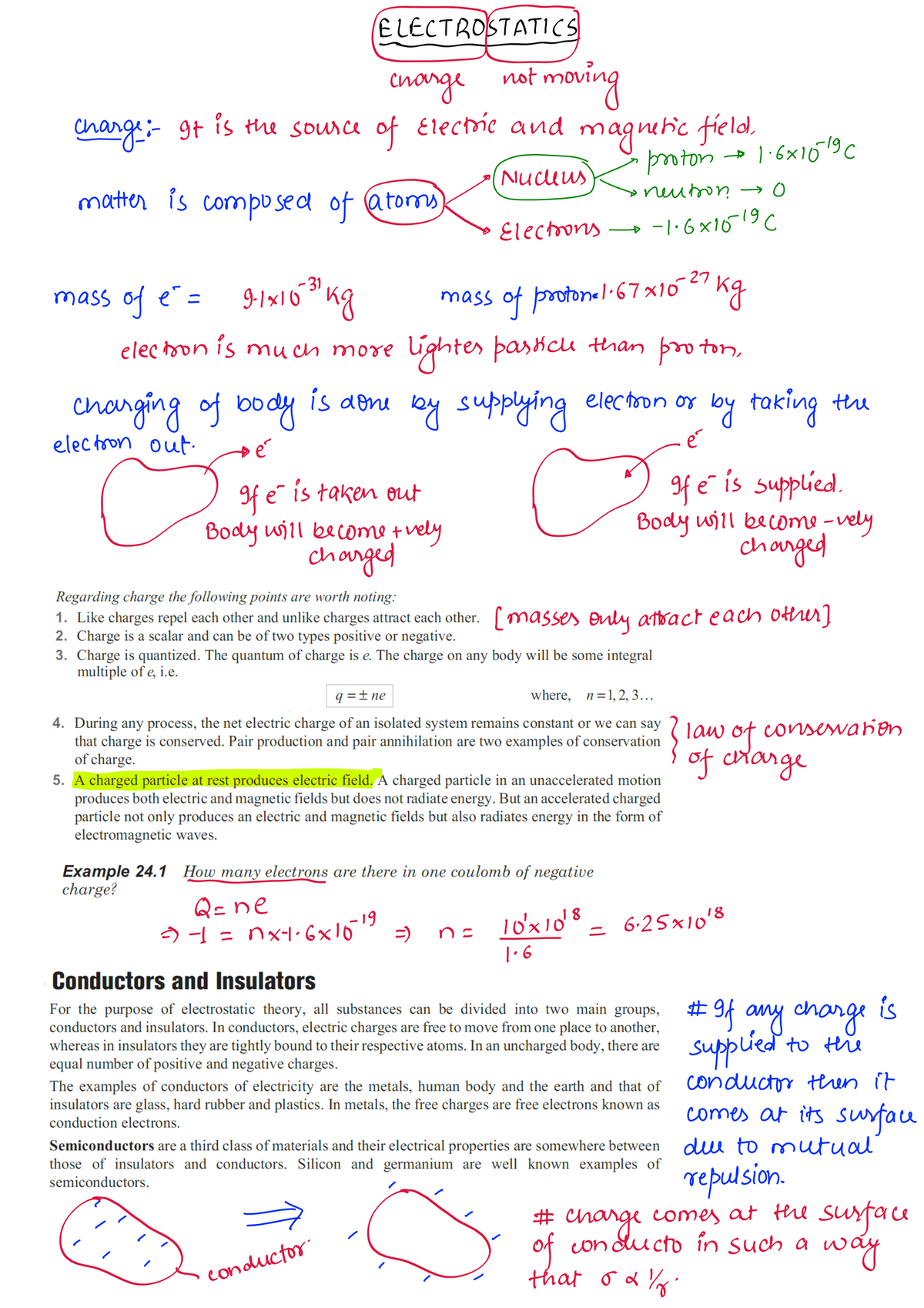 Electrostatics - NOTES - Physics - Studocu